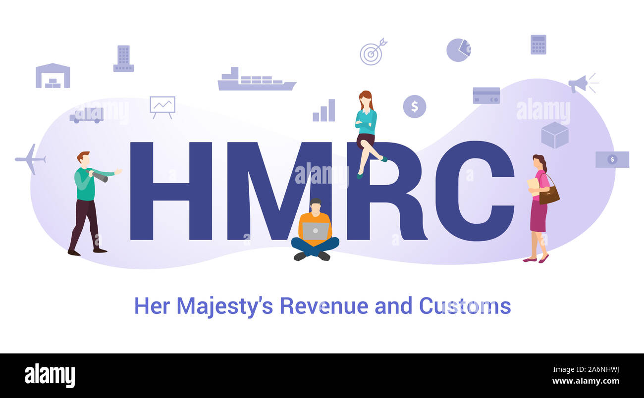 hmrc her majesty revenue and customs concept with big word or text and ...