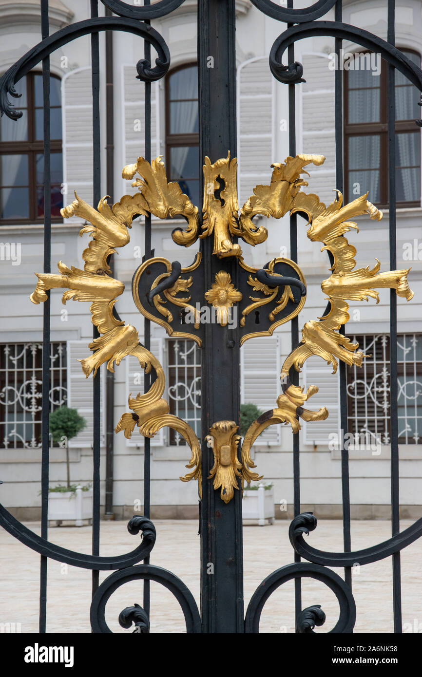 Golden heart on the iron gates of the Grassalkovich Palace (Slovak ...
