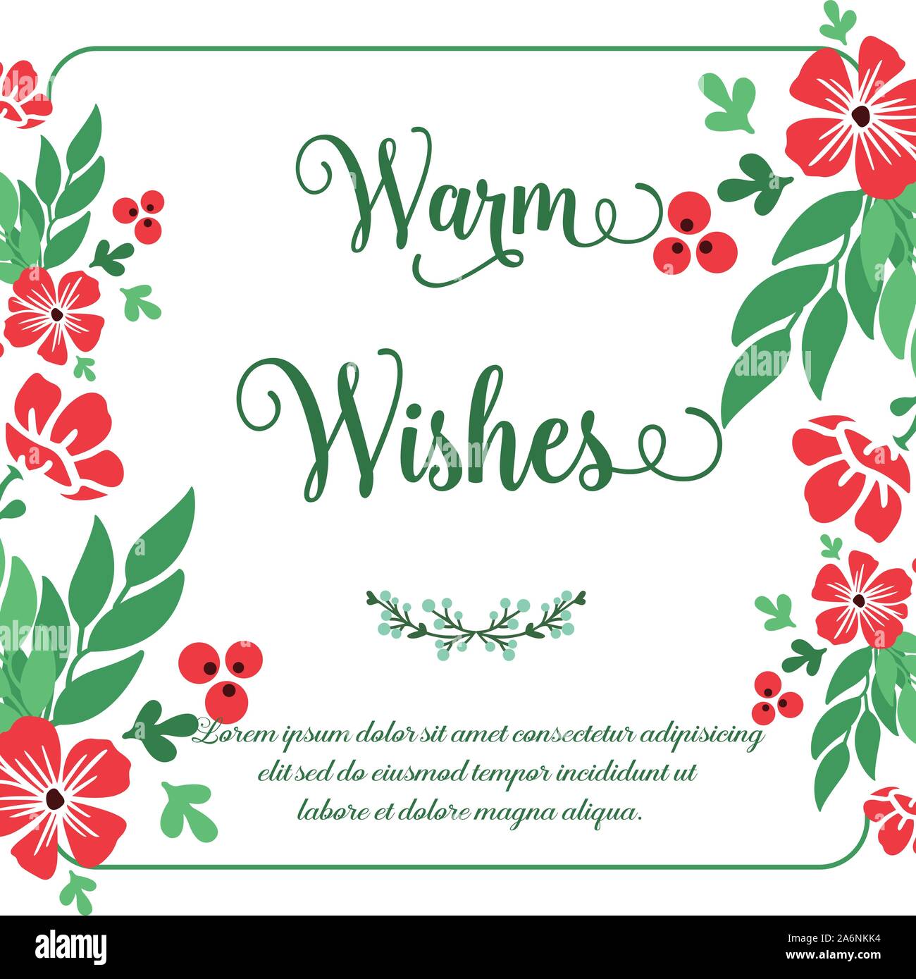 Design element for greeting card warm wishes, with texture art of red ...