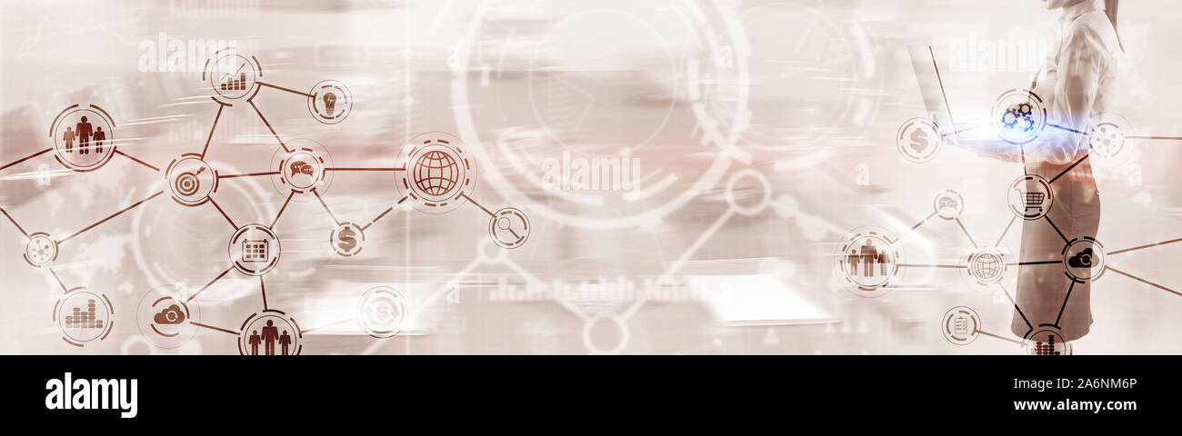 Abstract internet of thing technology automation smart industry website ...