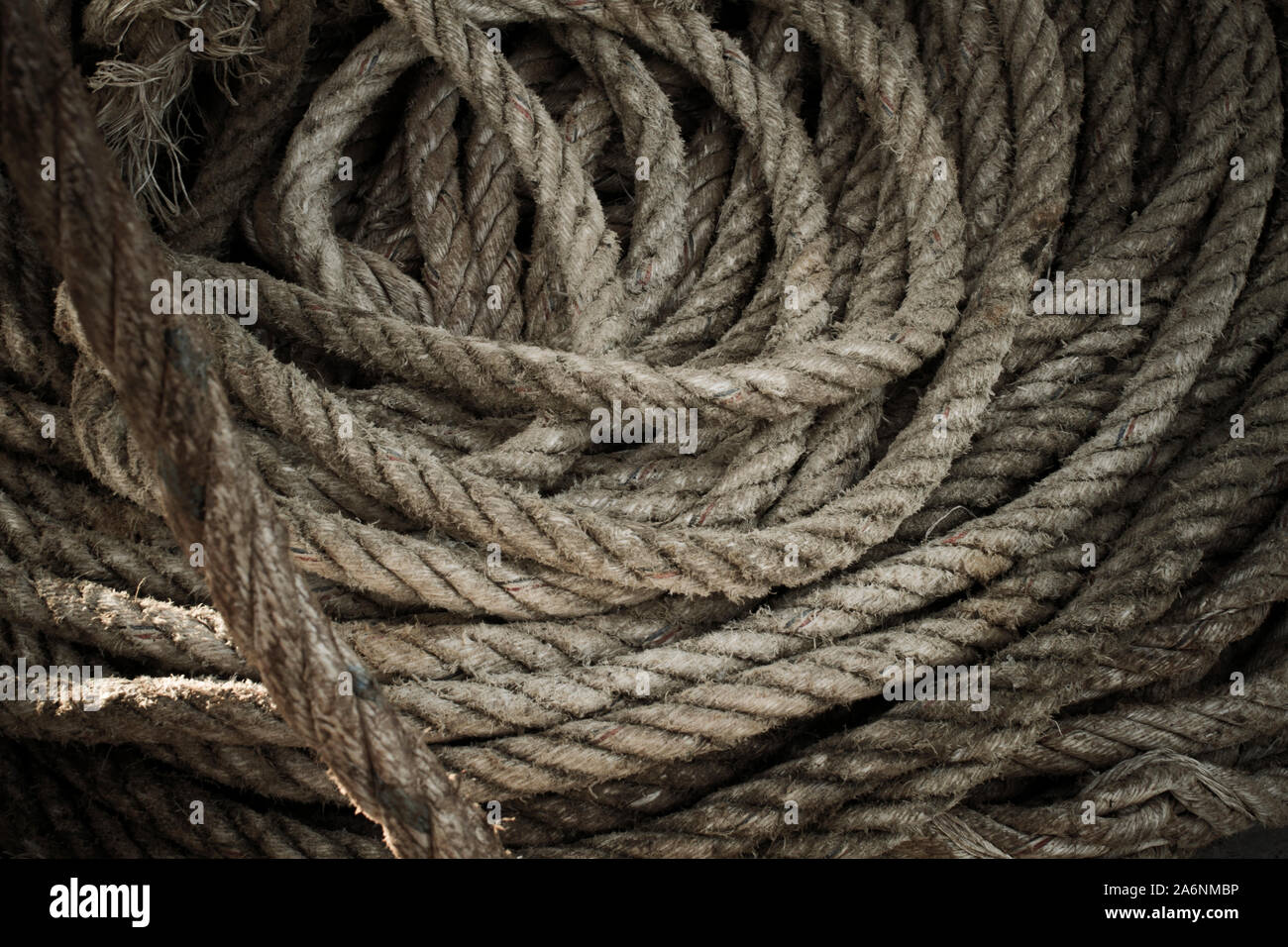 Traditional ship anchor ropes close-up picture Stock Photo - Alamy
