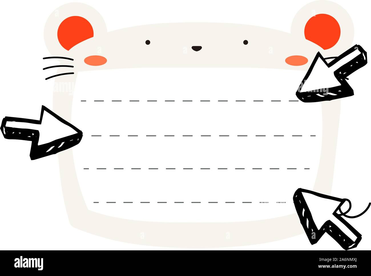 This is a illustration of Cute mouse noteboard Stock Vector Image & Art ...