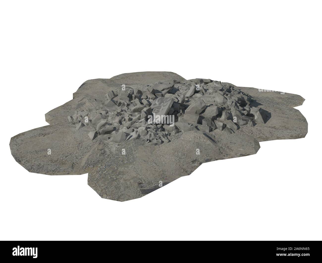 3D illustration heap of rubble and debris isolated on white Stock Photo ...