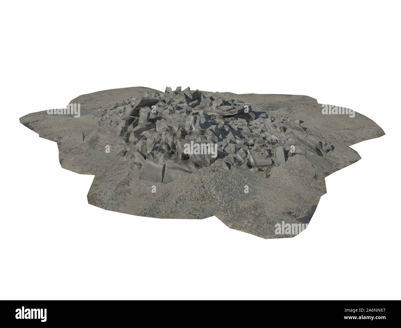 3D illustration heap of rubble and debris isolated on white Stock Photo ...