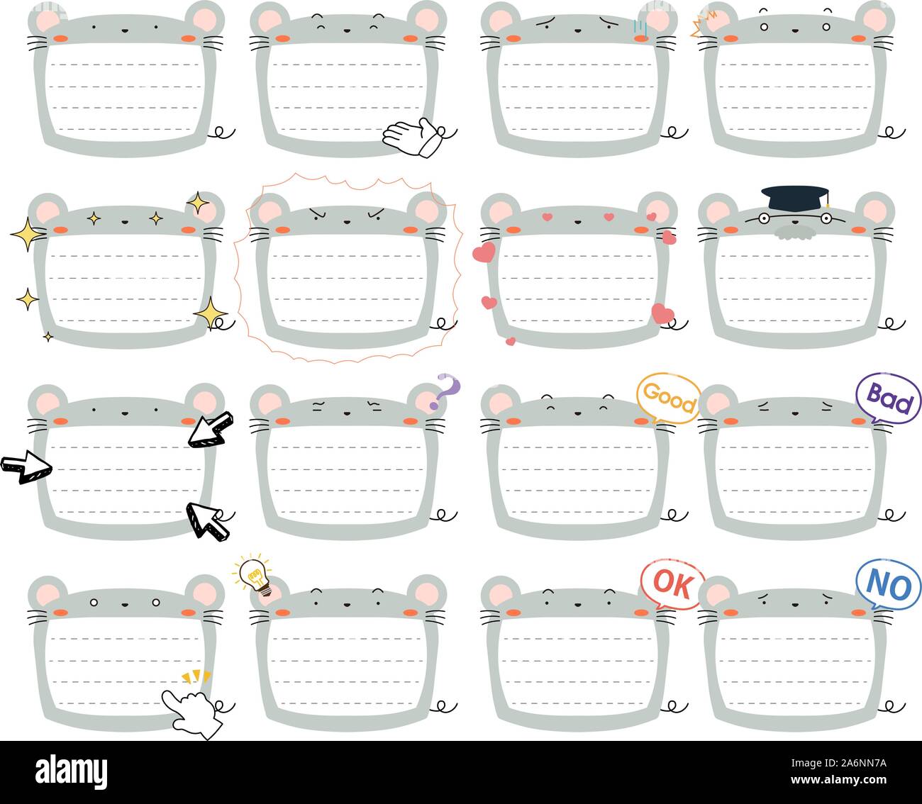 This is a illustration of Cute mouse noteboard Stock Vector Image & Art ...