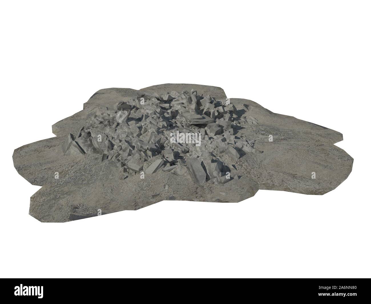 3D illustration heap of rubble and debris isolated on white Stock Photo ...