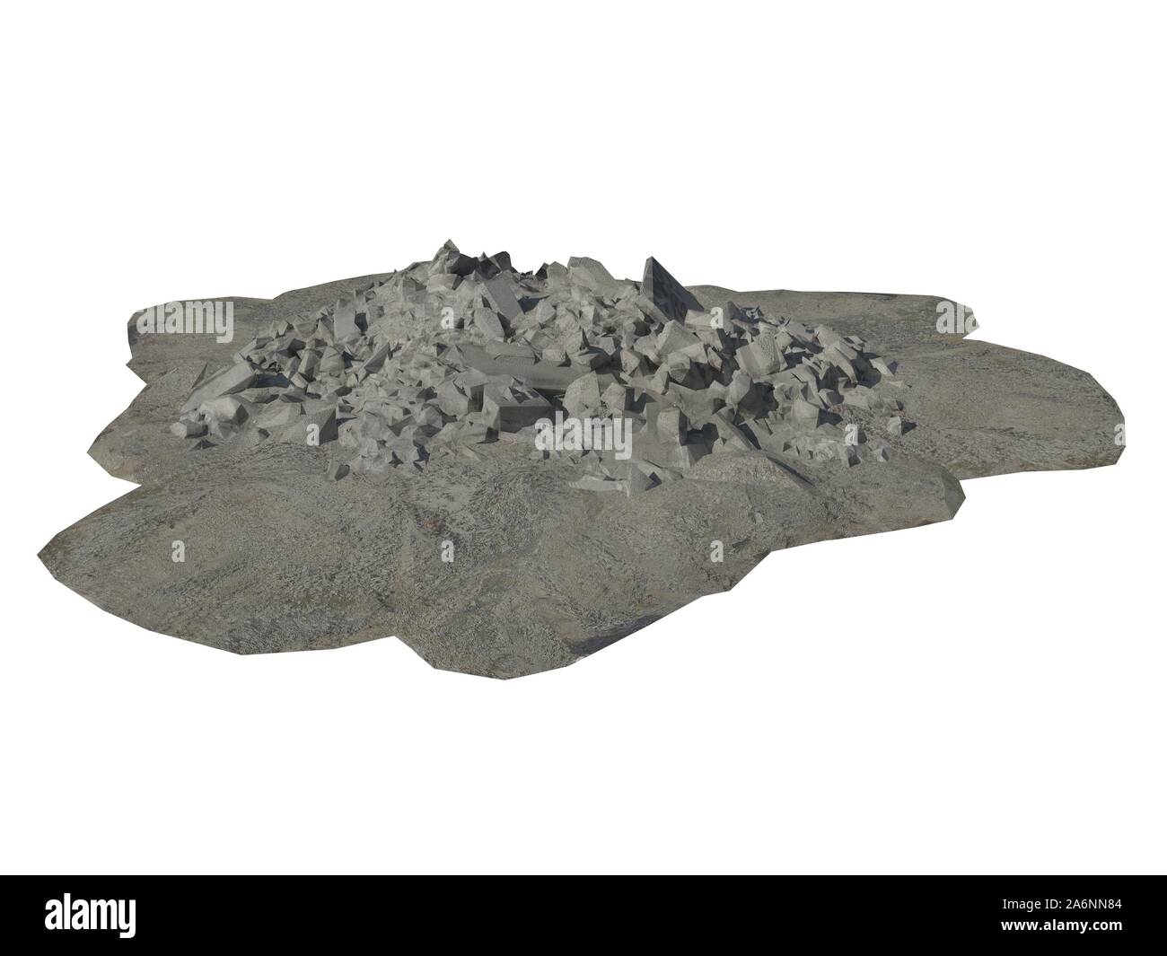 3D illustration heap of rubble and debris isolated on white Stock Photo ...