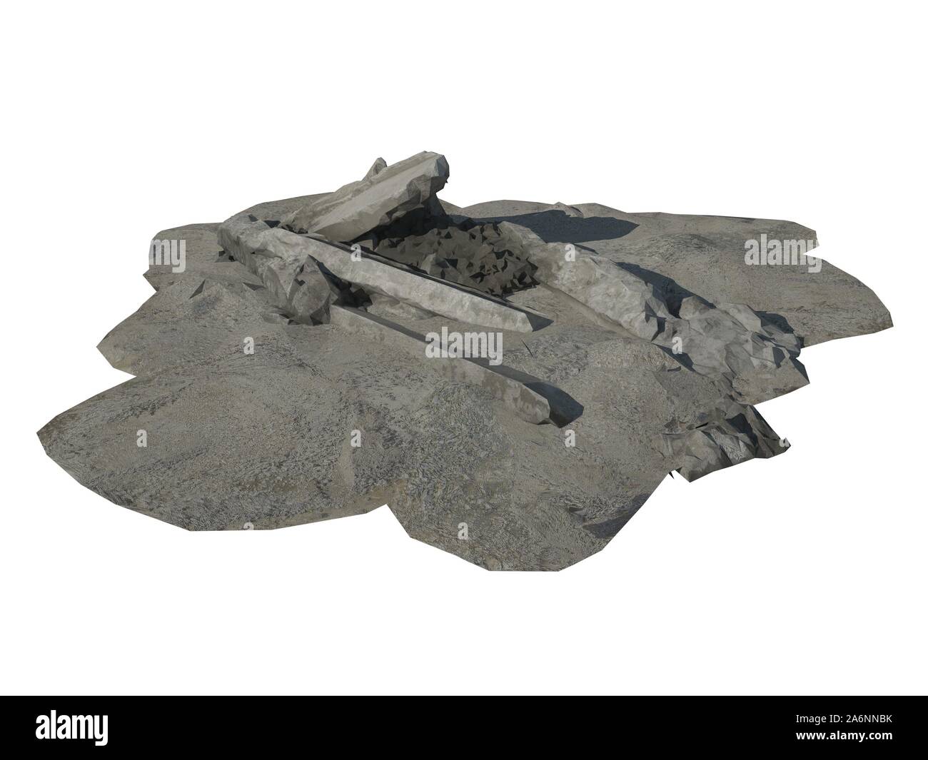 3D illustration heap of rubble and debris isolated on white Stock Photo ...