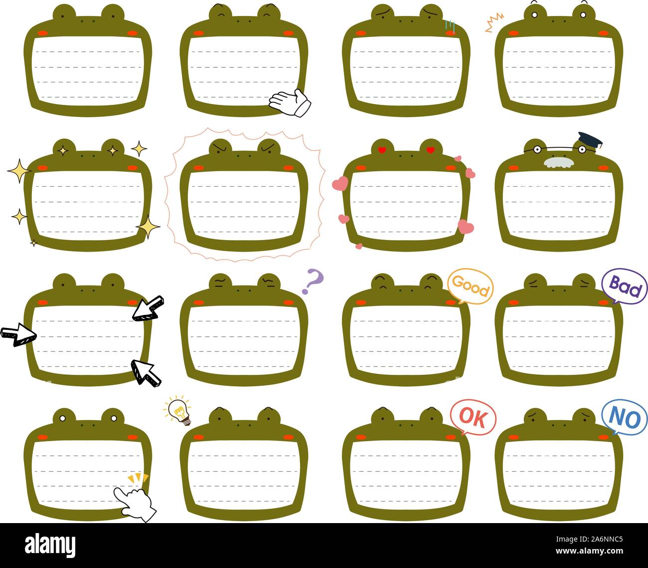 This is a illustration of Cute frog noteboard Stock Vector Image & Art ...