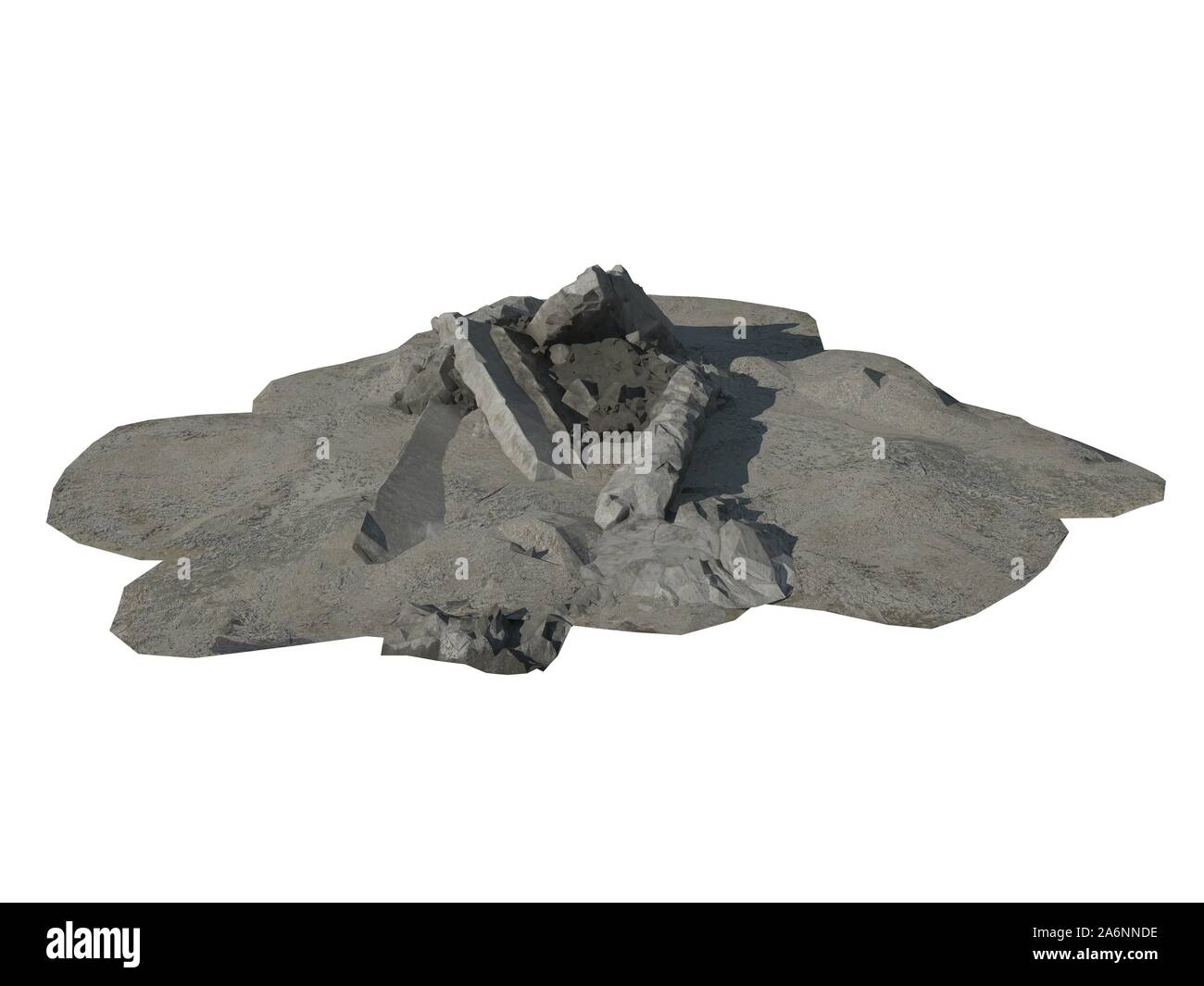 3D illustration heap of rubble and debris isolated on white Stock Photo ...