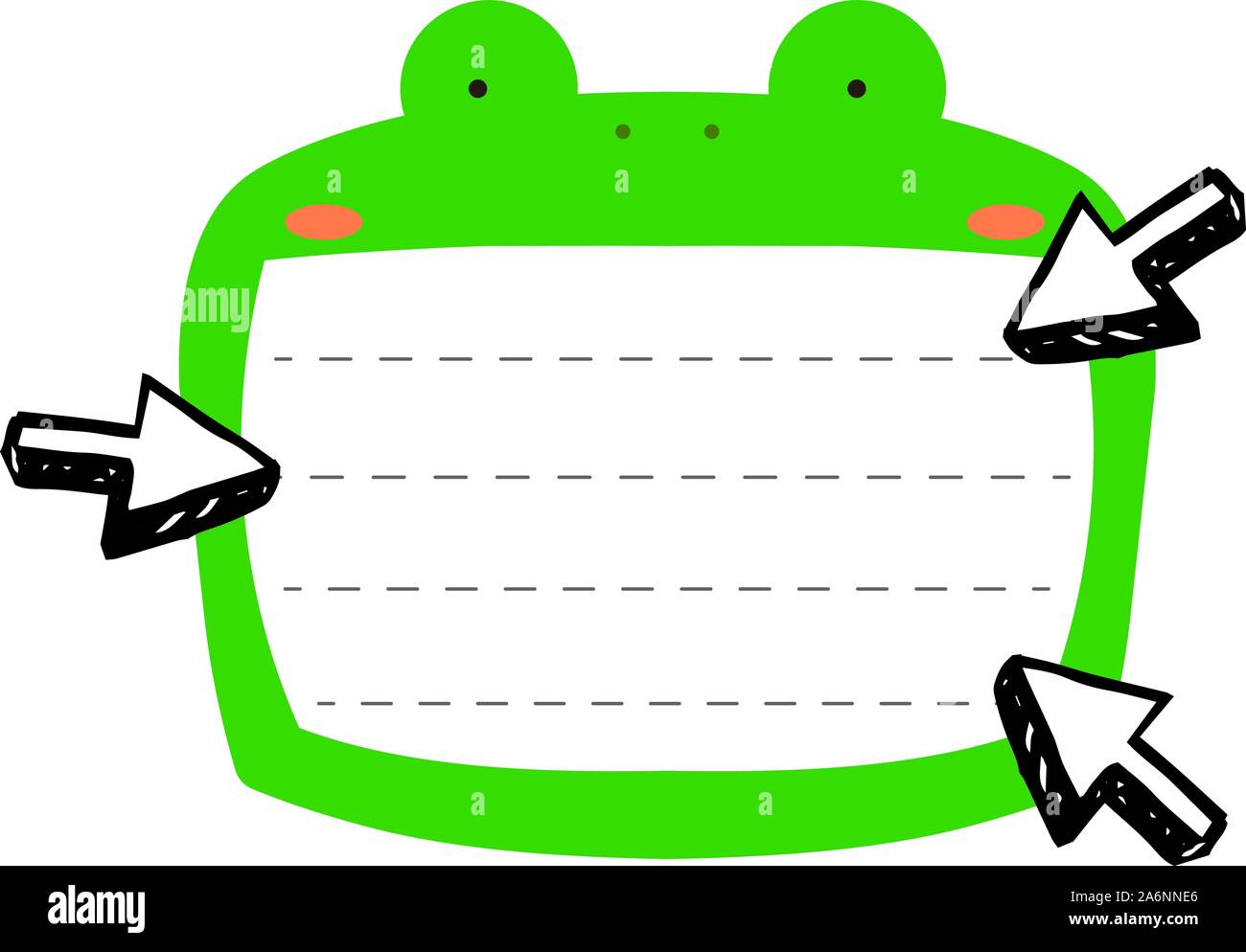 This is a illustration of Cute frog noteboard Stock Vector Image & Art ...