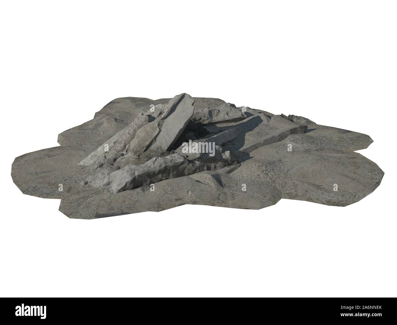 3D illustration heap of rubble and debris isolated on white Stock Photo ...