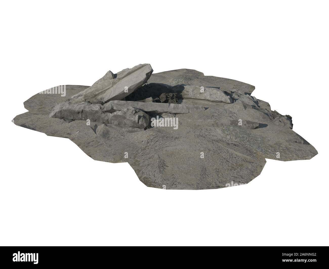 3D illustration heap of rubble and debris isolated on white Stock Photo ...