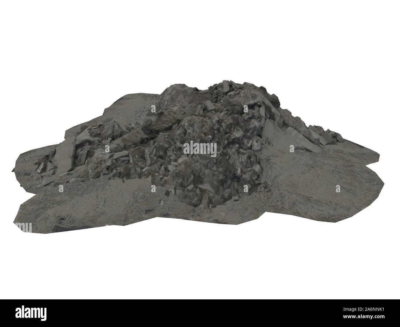 3D illustration heap of rubble and debris isolated on white Stock Photo ...