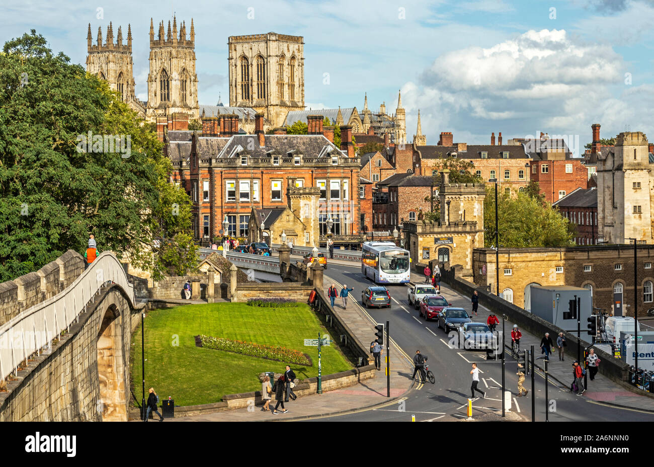 York city walls and Minster United Kingdom Stock Photo - Alamy