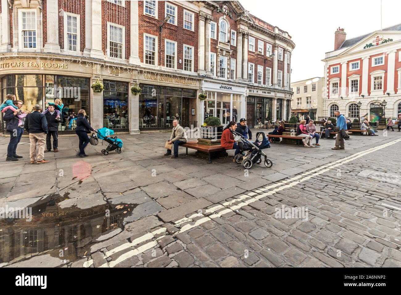 Street life in city of York York United Kingdom people relaxing in ...