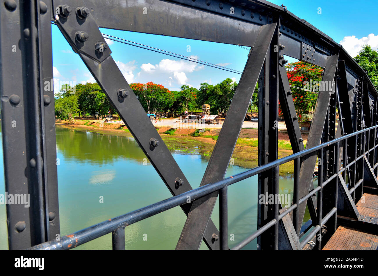 This photo shows the stucture of the Bridge over the River Kwai Stock ...