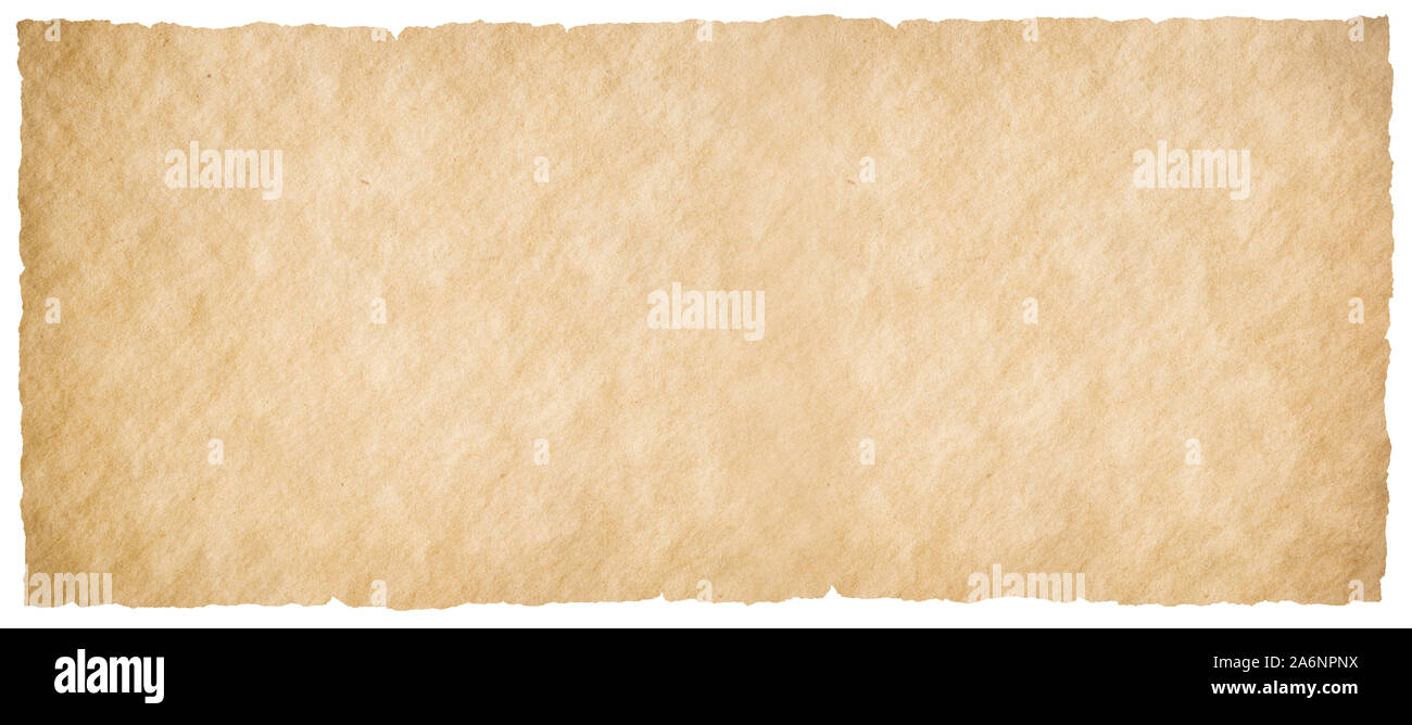Horizontal old paper or parchment sheet isolated on white Stock Photo ...