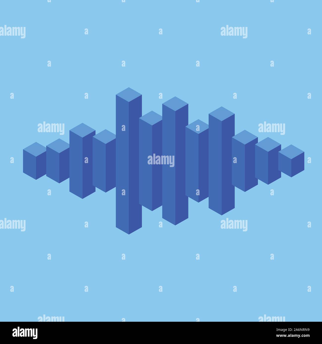 Flat isometric music wave icon made of peak lines Stock Vector Image ...