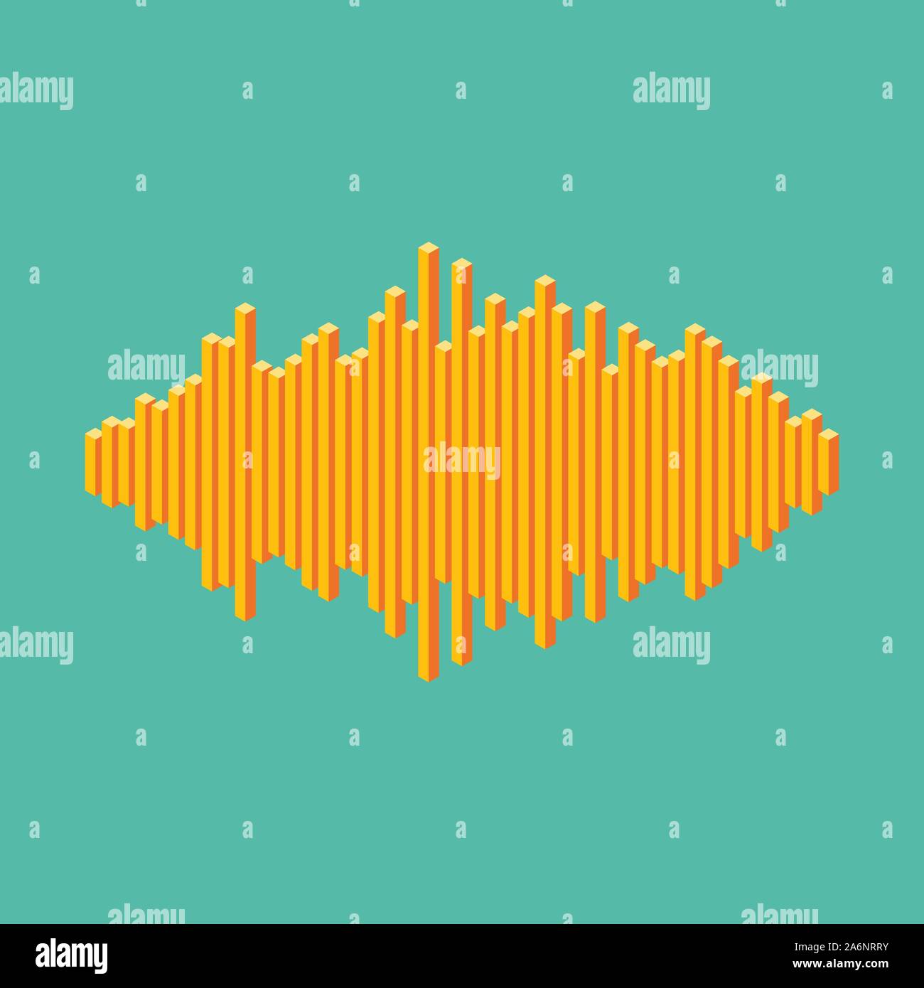 Flat isometric music wave icon made of peak lines Stock Vector Image ...