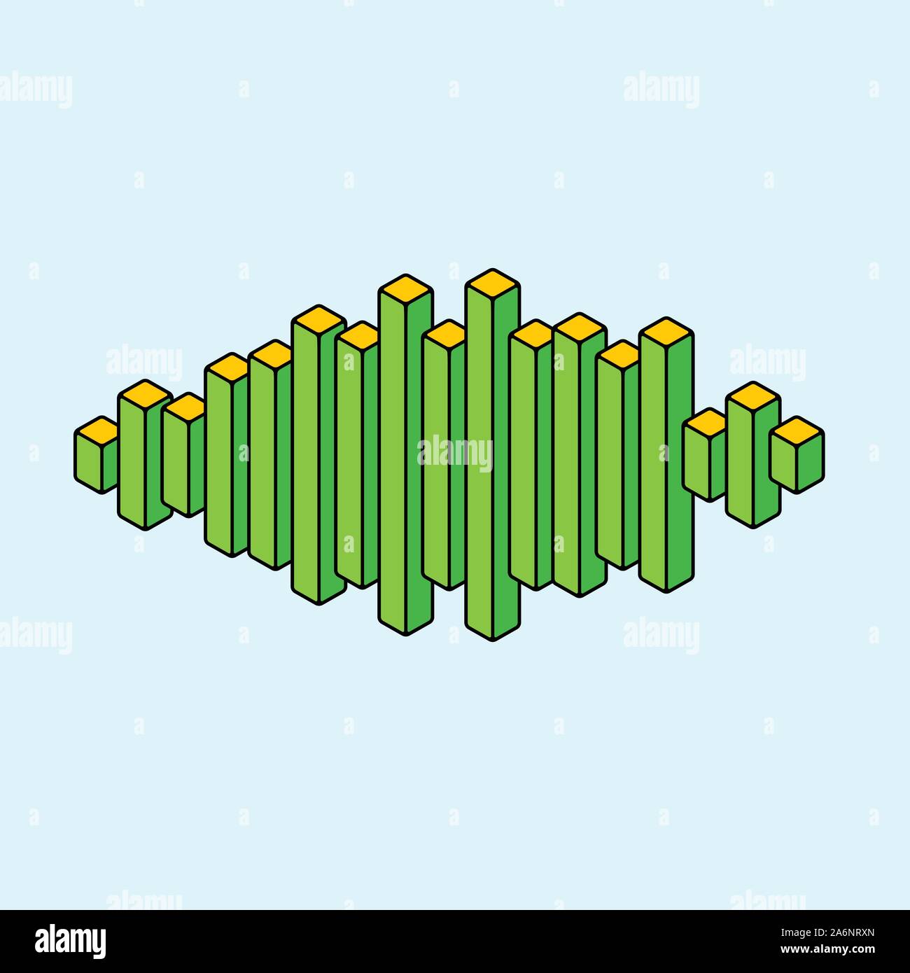 Flat isometric music wave icon made of peak lines Stock Vector Image ...