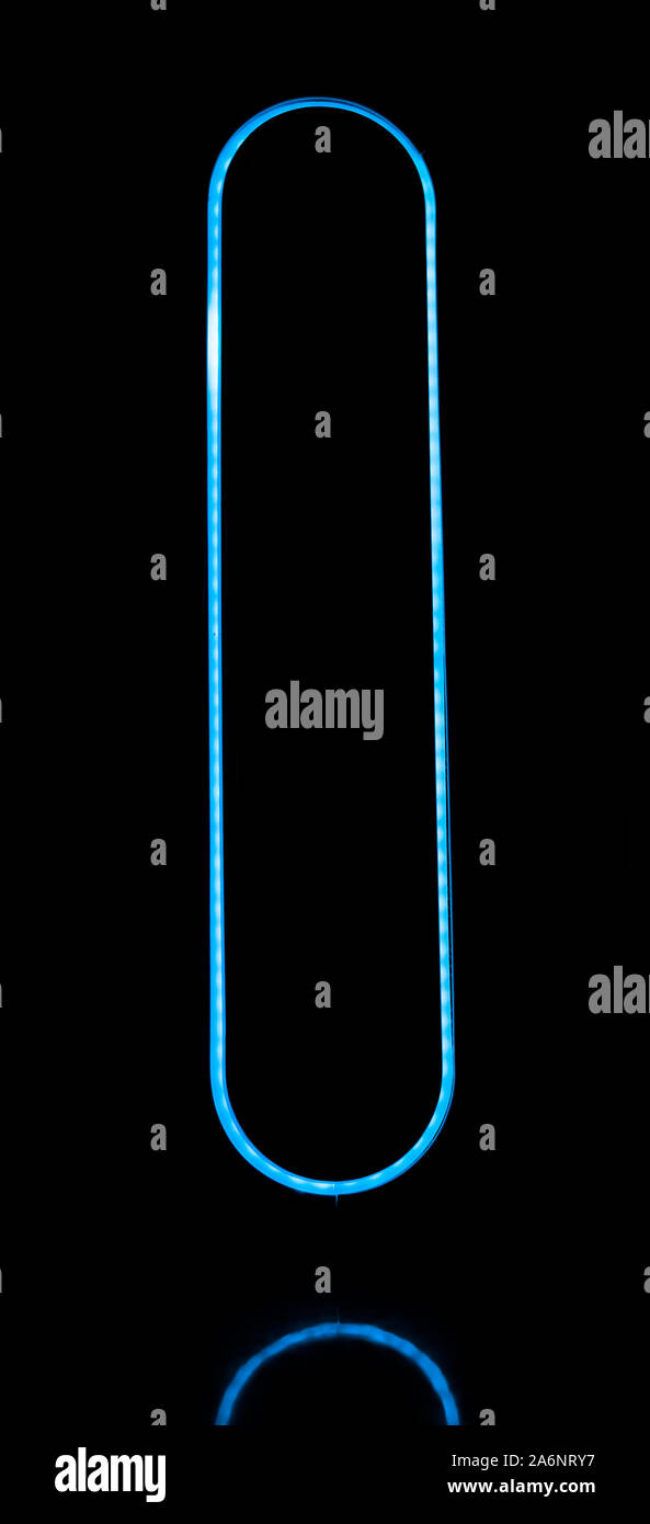 abstract blue LED light elipse shape on black background Stock Photo ...