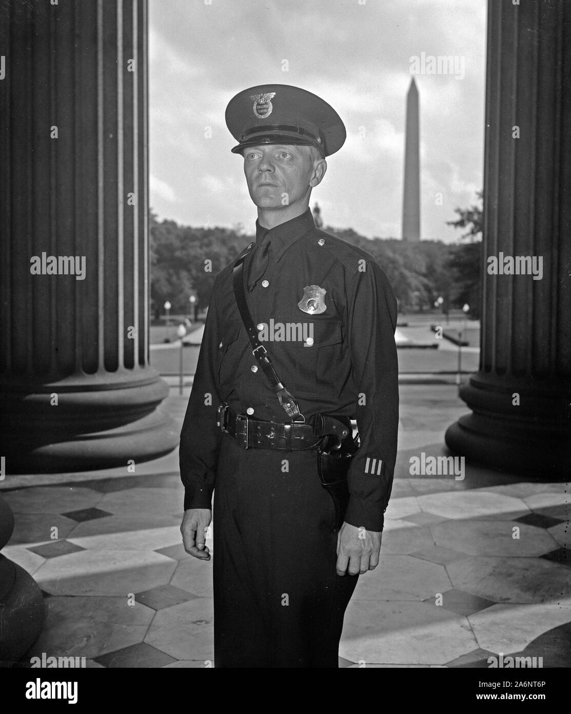 A U.S. Treasury Guard is displaying a new uniform for Treasury Officers ...