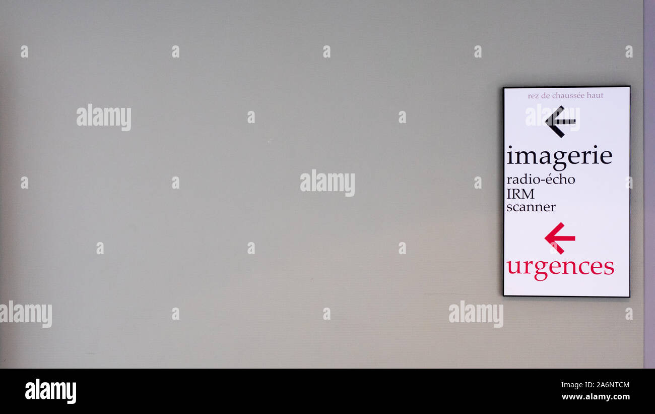 Hospital sign in french : Radiology and Emergency room Le mans, France ...