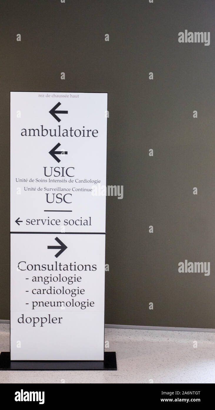 Sign in french Hospital : Cardiology unit, Care unit, Social unit ...