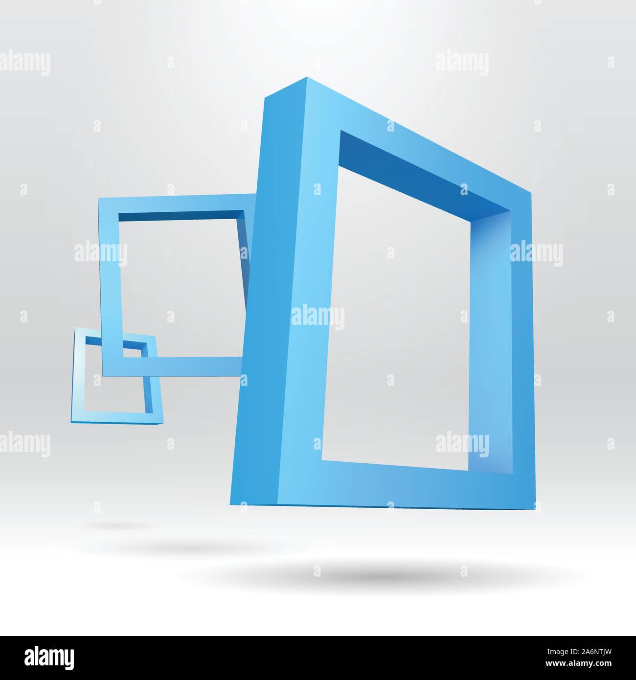 Three blue rectangular 3D frames Stock Vector Image & Art - Alamy