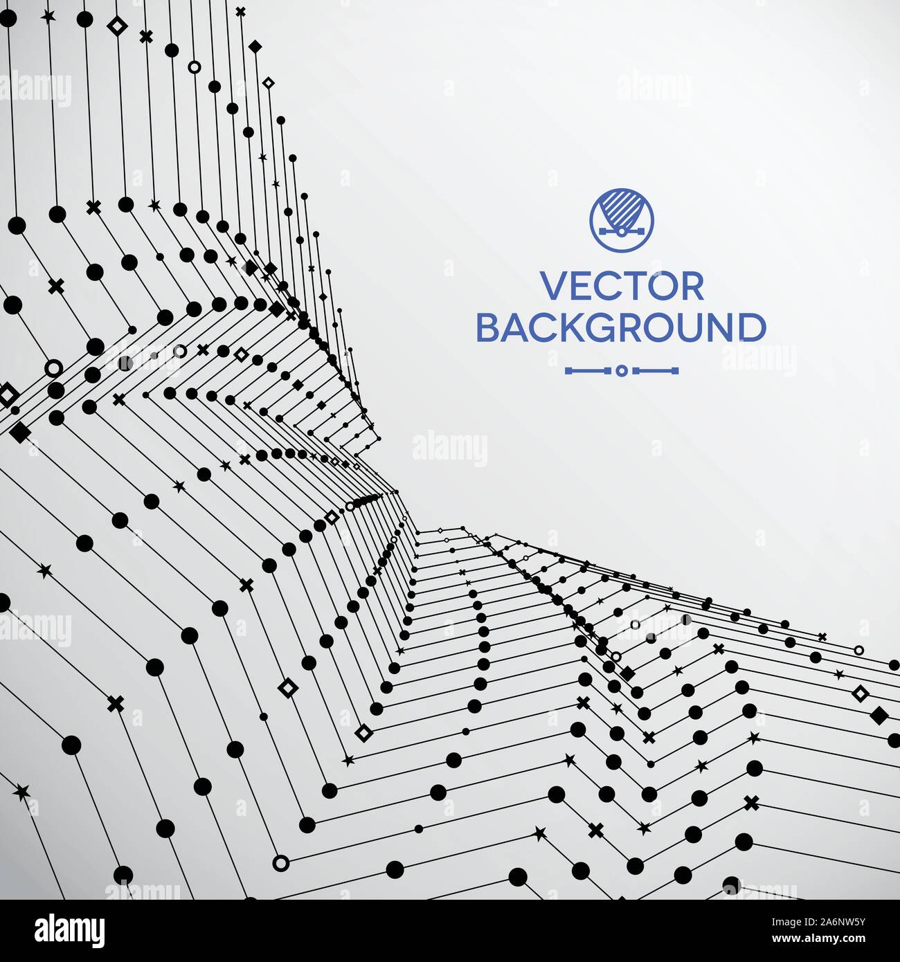 Wavy grid made of connected dots with signs Stock Vector Image & Art ...