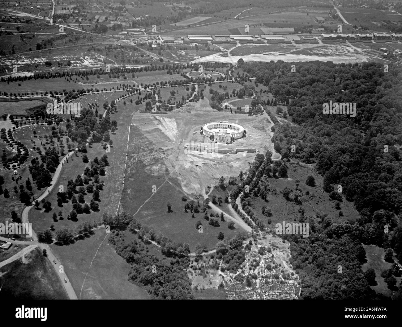 Washington D.C. History - Arlington National Cemetery aerial view ca ...