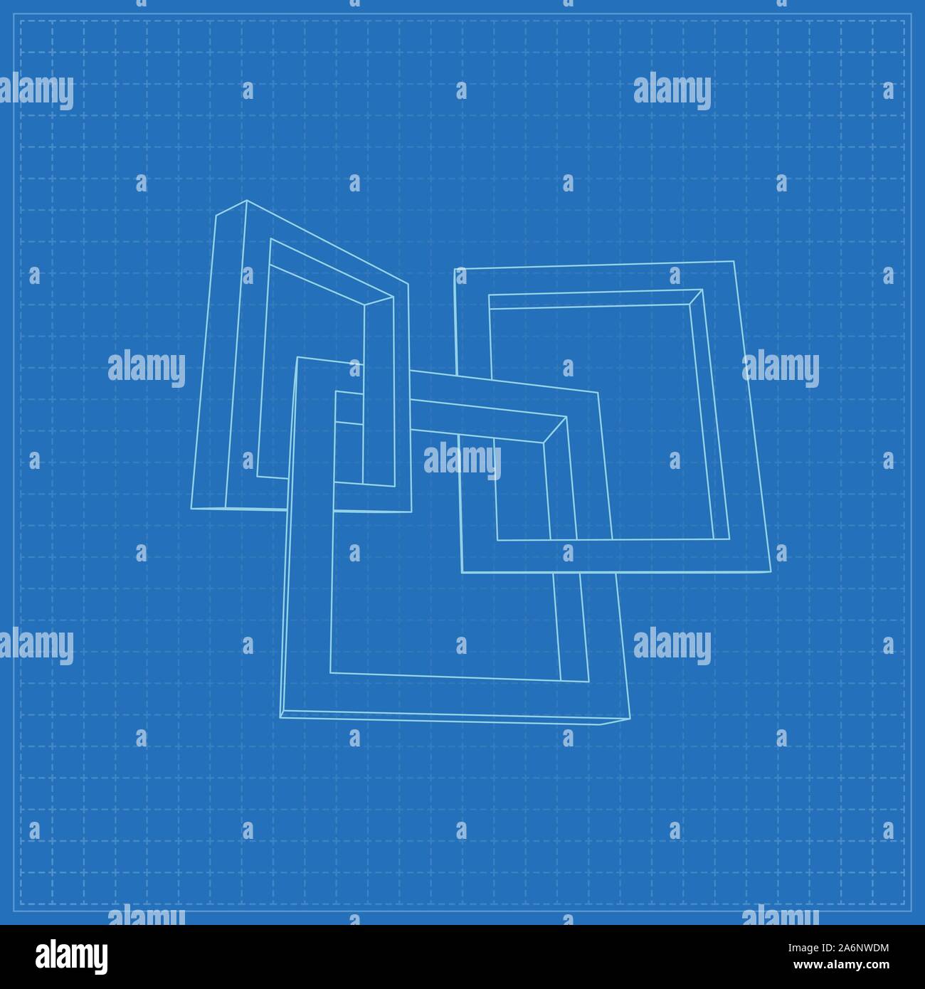 Three rectangular 3D frames blueprint Stock Vector Image & Art - Alamy