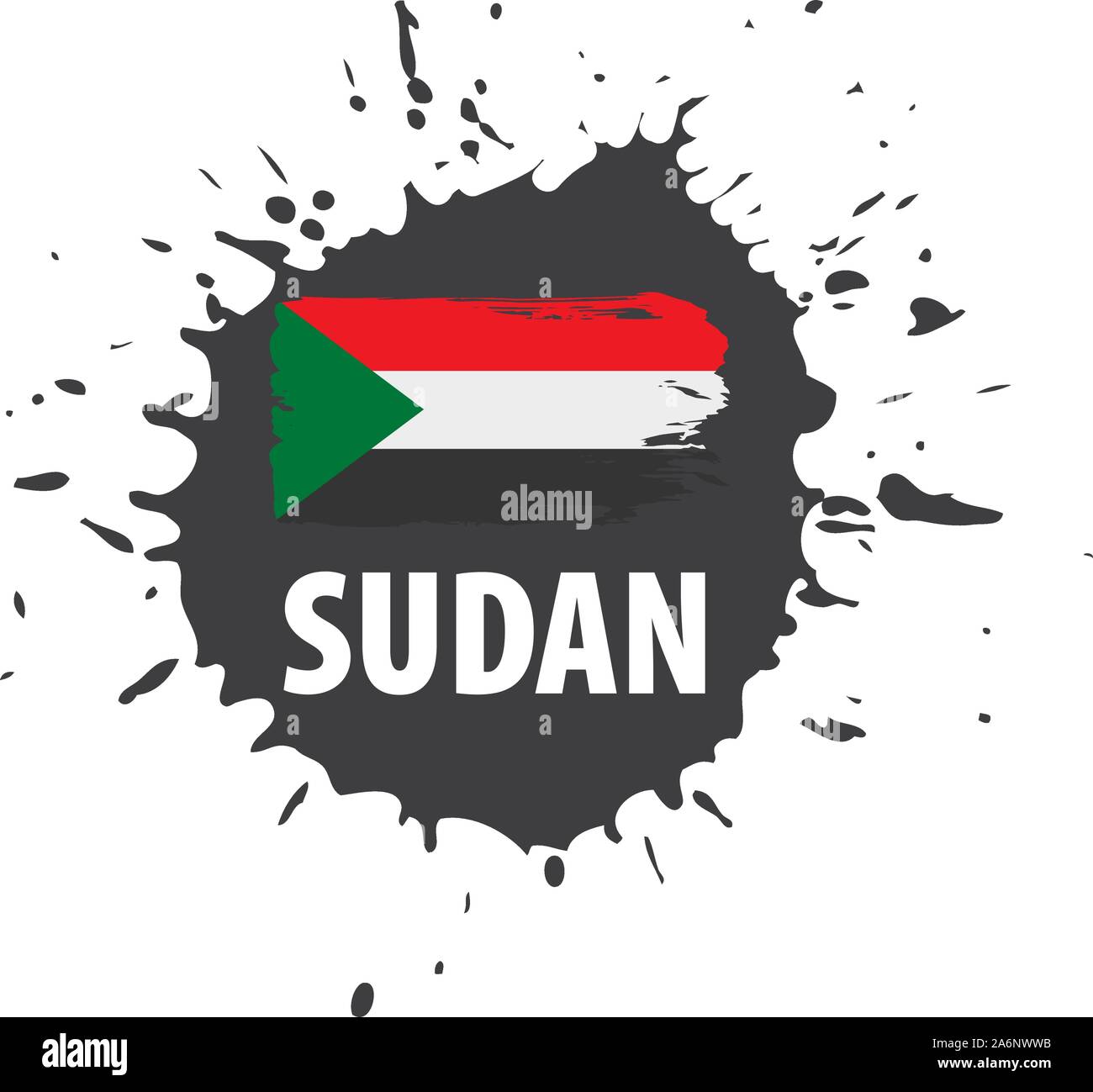 Sudan flag, vector illustration on a white background Stock Vector ...
