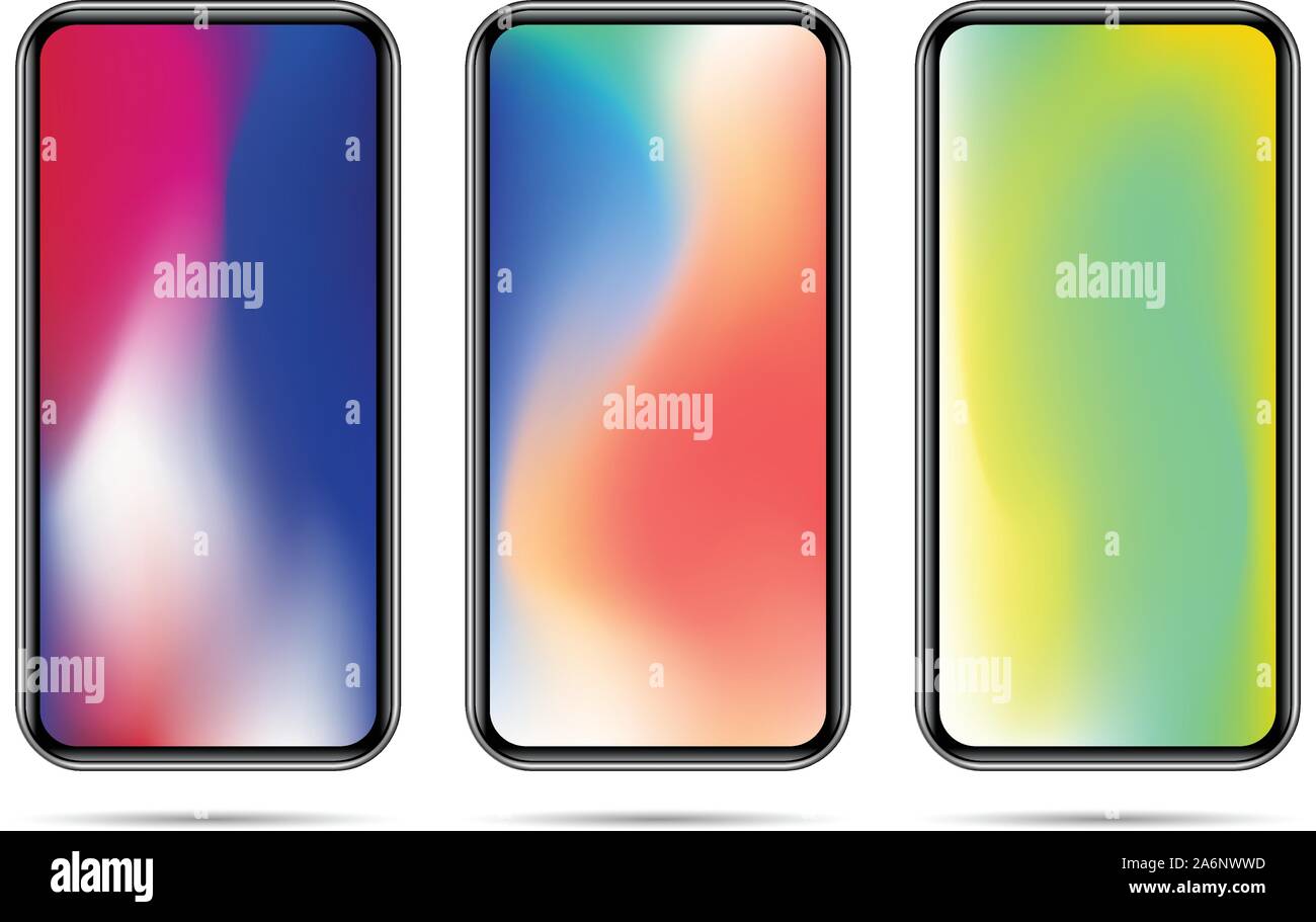 Set of new smartphone templates with colorful gradients Stock Vector ...