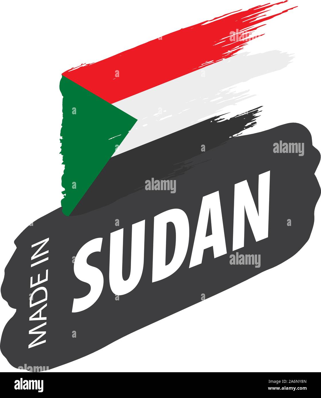 Sudan flag, vector illustration on a white background Stock Vector ...