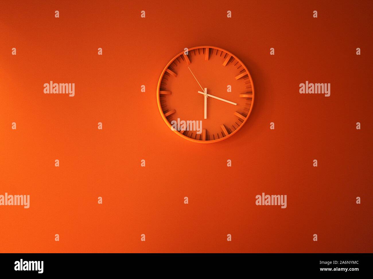 Orange clock showing time. time concept with watch or clock on white ...