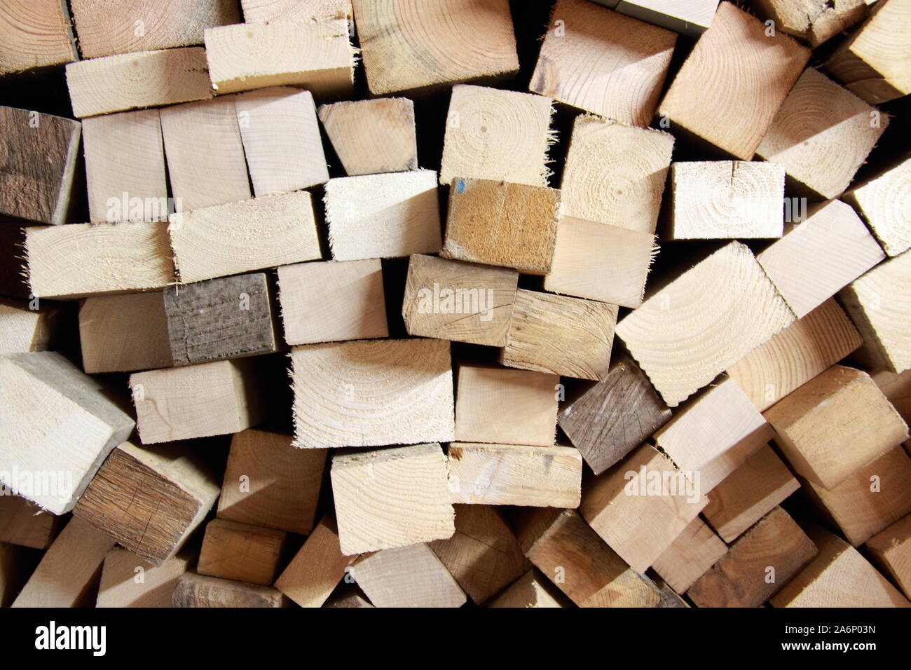 a stack with squared timber Stock Photo - Alamy