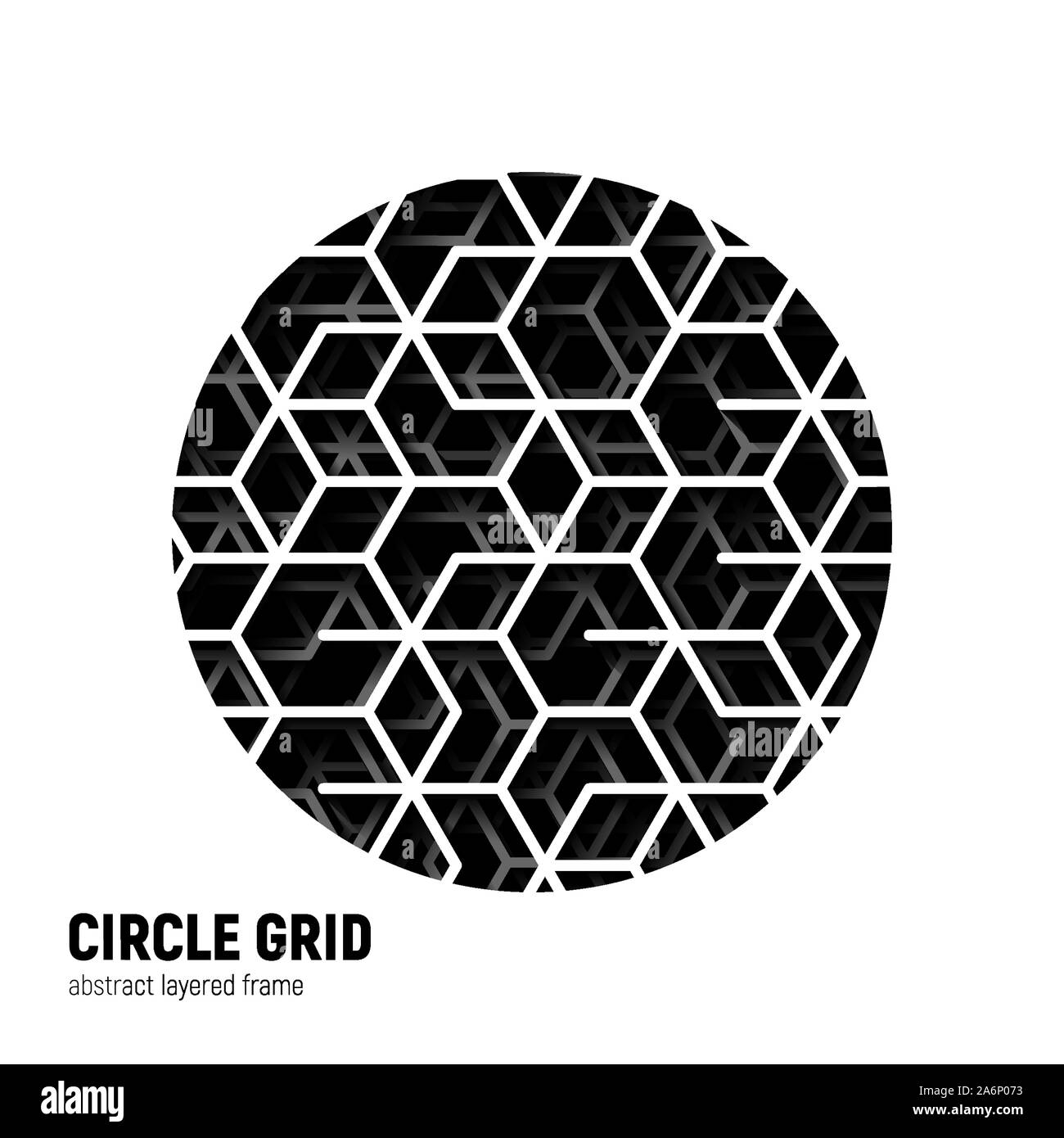 Abstract Circle Shape With Layered Lines Triangular Grid And Shadow Stock Vector Image And Art Alamy