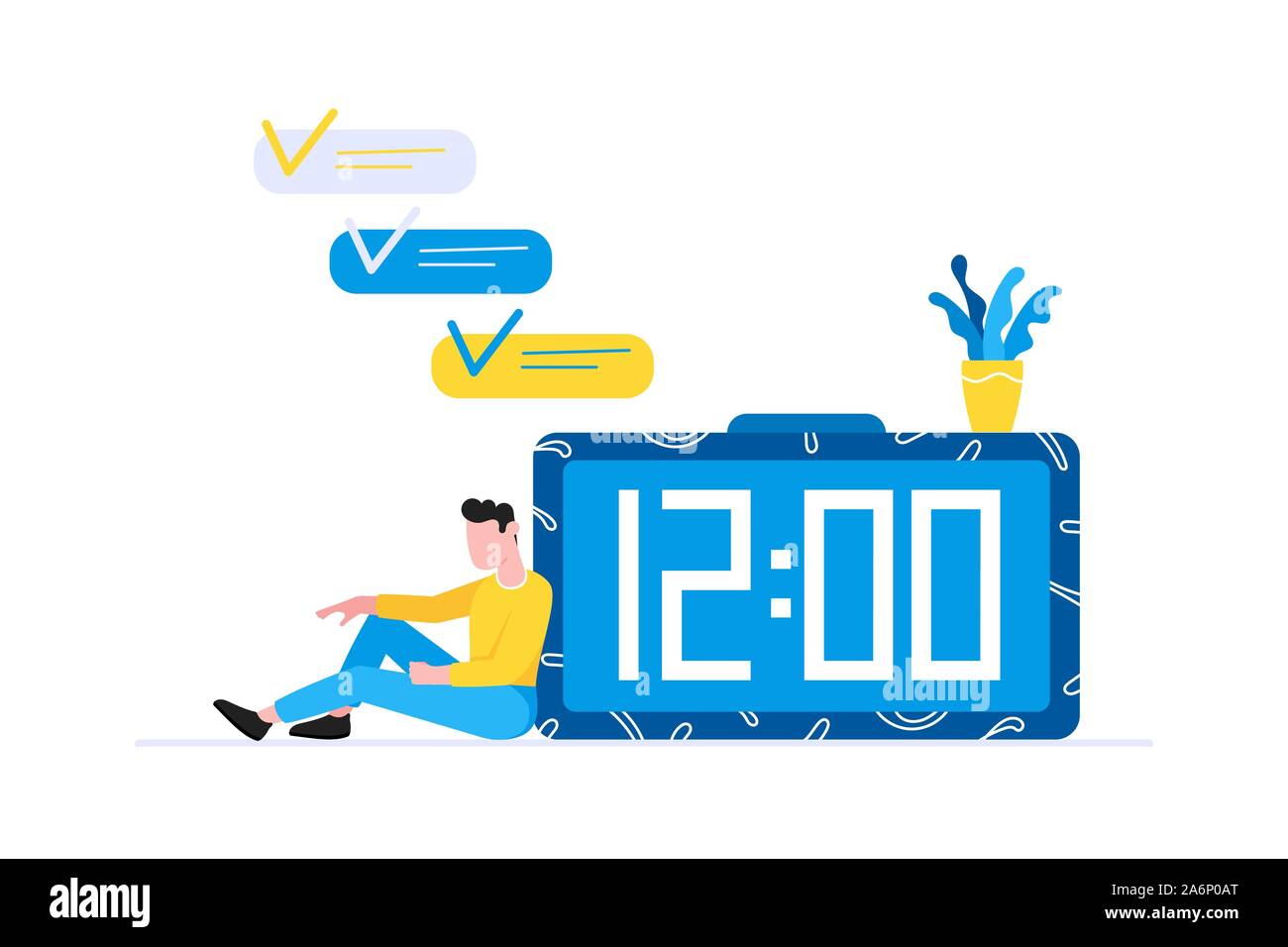Young man resting work Stock Vector Images - Alamy