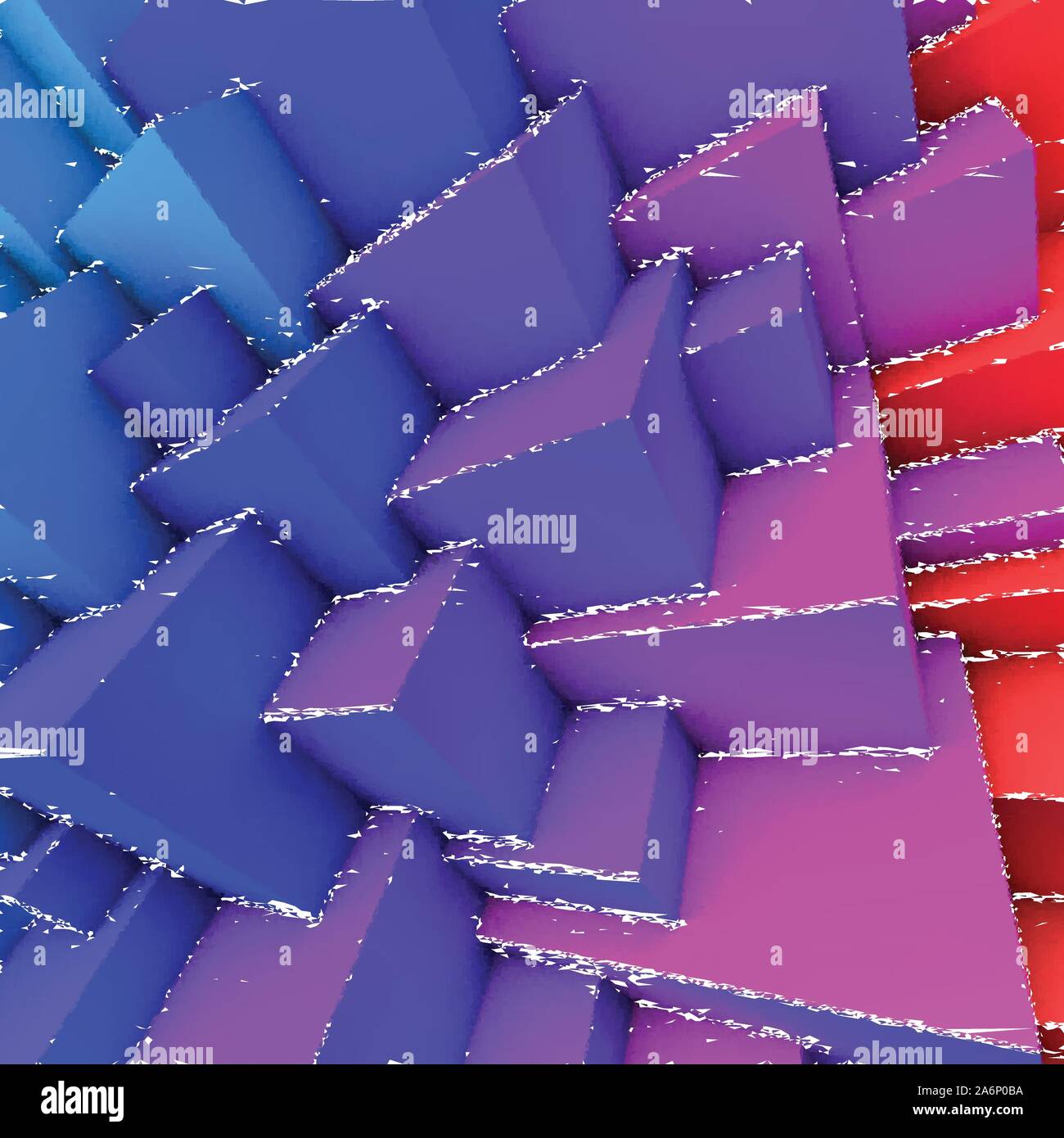 Abstract background with blue to red gradient overlapping cubes Stock ...