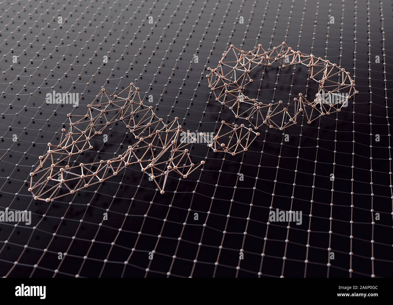 A concept showing copper wire making up the numbers 4.0 in a plexus ...