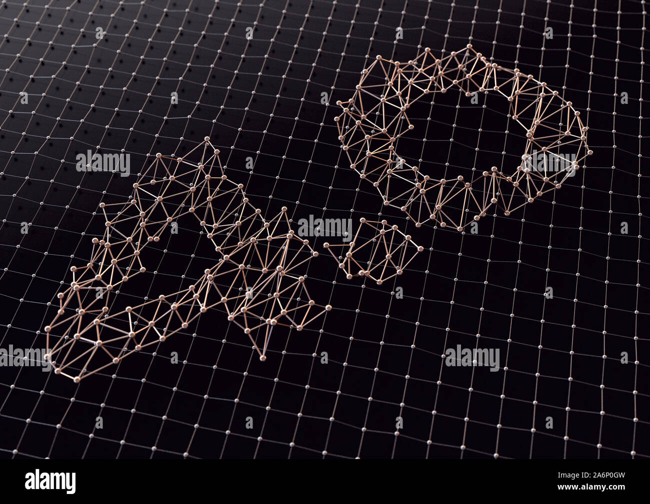 A concept showing copper wire making up the numbers 4.0 in a plexus ...