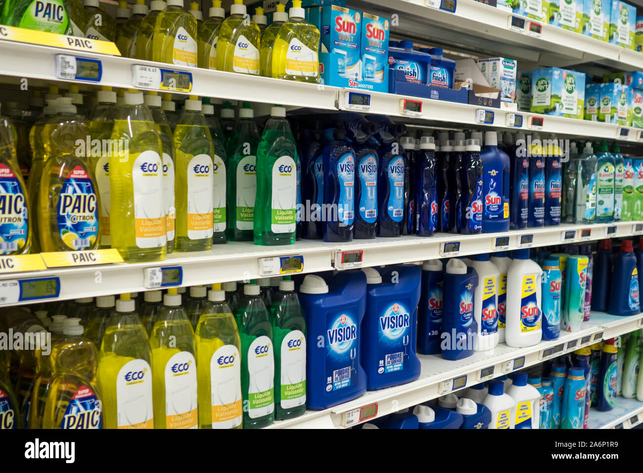 dish soap in supermarket, glue and stylos for french students. Sainte ...