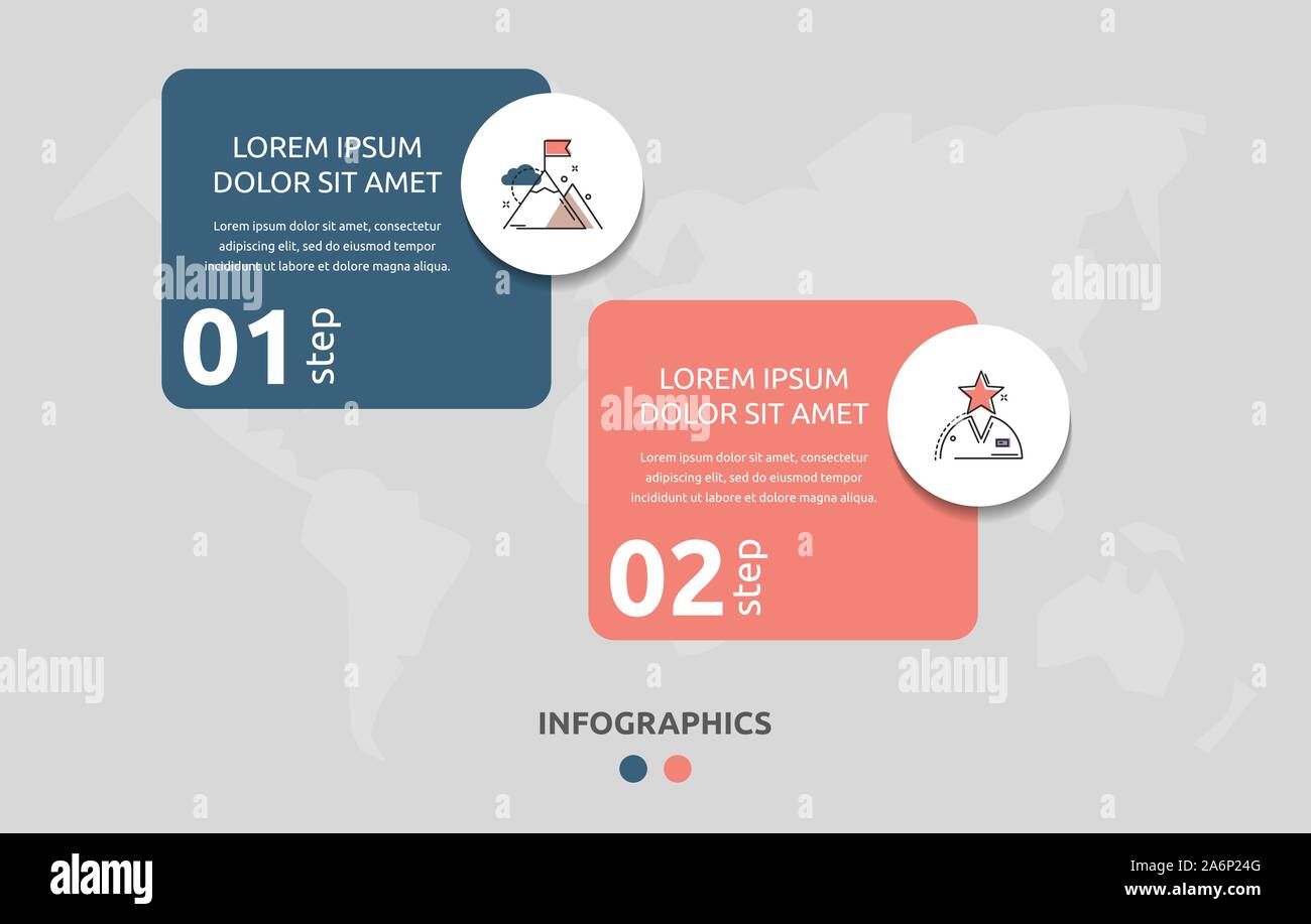 Vector infographic flat template rectangle and arrow for two diagrams ...