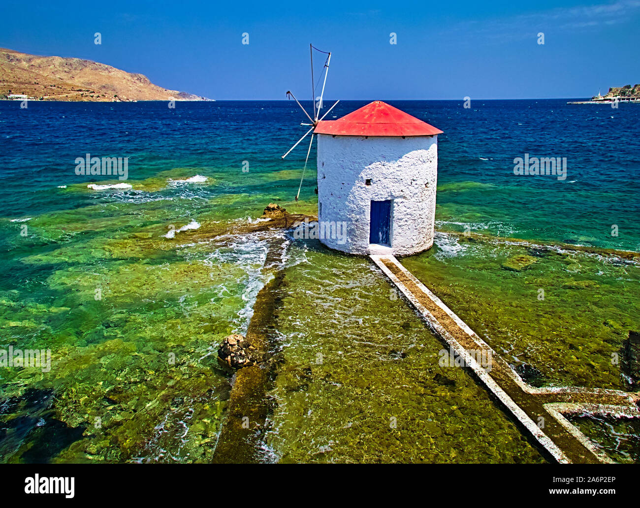 Windmill leros island greece hi-res stock photography and images - Alamy