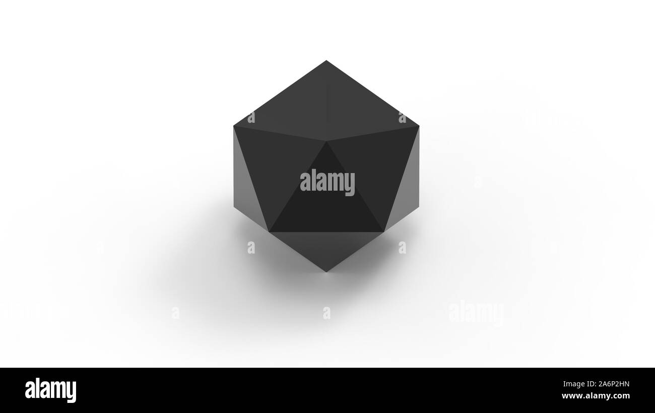 3d rendering of an icosahedron isolated on white background Stock Photo ...
