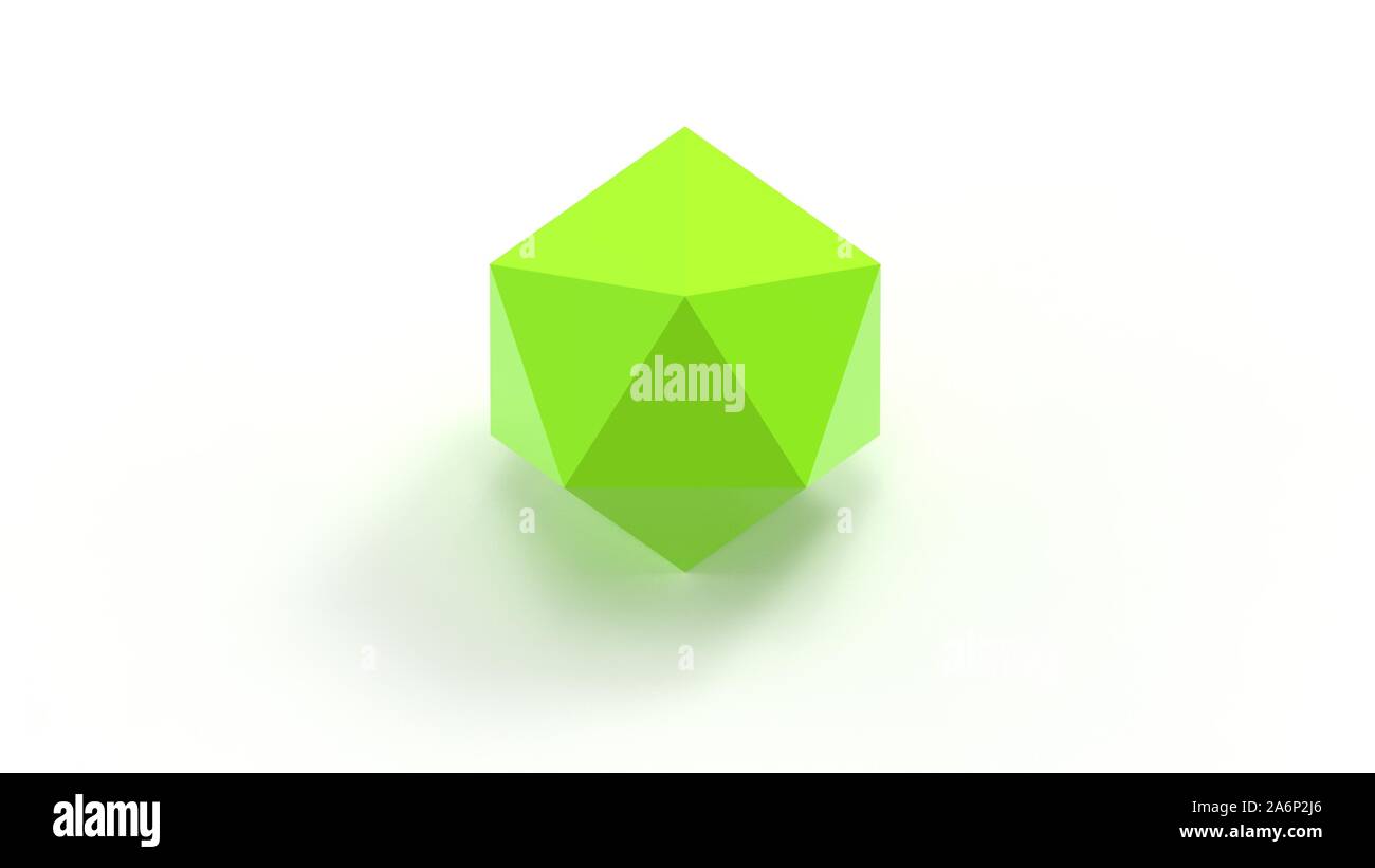 3d rendering of an icosahedron isolated on white background Stock Photo ...