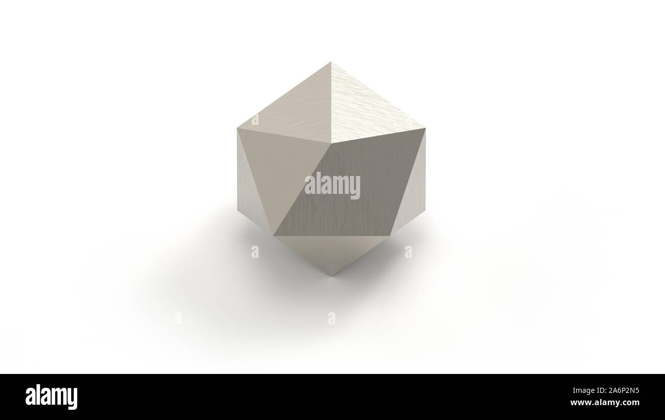 3d rendering of an icosahedron isolated on white background Stock Photo ...