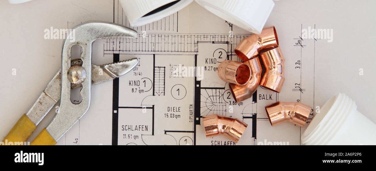 Installation material on a workbench Stock Photo - Alamy